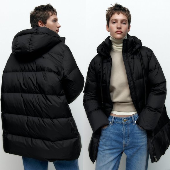Zara | Jackets & Coats | New Zara Water And Wind Protection Hooded Down ...